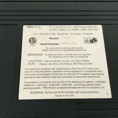 E-MU EMU Proteus/2 Orchestral Sound Module | Reverb