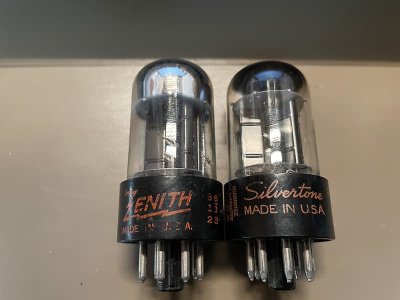 Pair of Vintage 6SN7GT (Silvertone & Zenith) tubes | Reverb