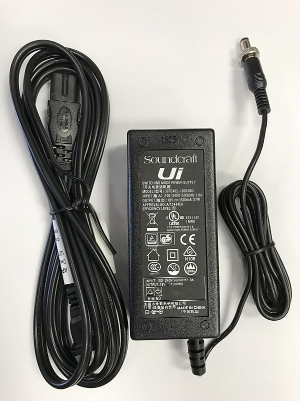 Soundcraft UI12 UI16 Power Adapter UI 12 UI 16 Replacement | Reverb
