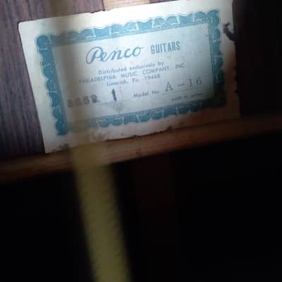 Penco A-16 Acoustic Guitar 1960's 70's - Natural W/HSC | Reverb