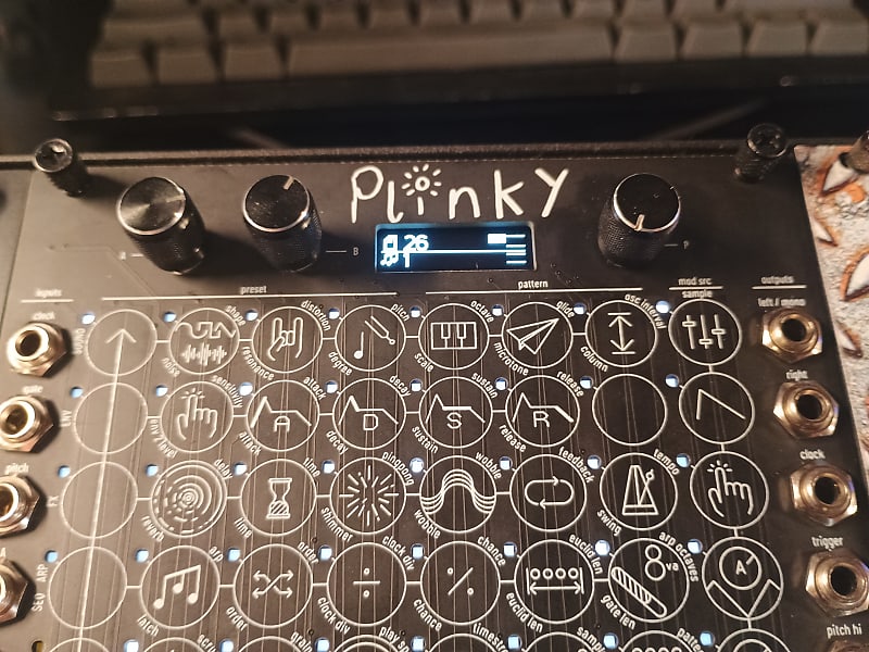 Eurorack Plinky + Expander (MIDI i/o + 4 independent LFOs) - | Reverb