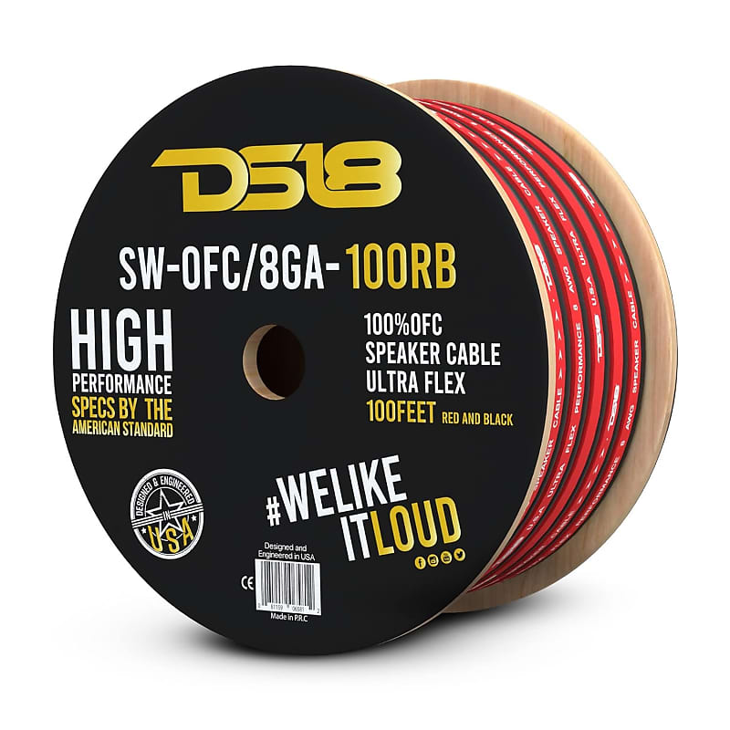 DS18 SW-OFC8GA-100RB OFC 8-GA Speaker Wire 100 Feet Ultra | Reverb