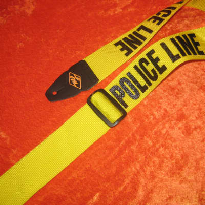LM Police Line Yellow Guitar Strap | Reverb