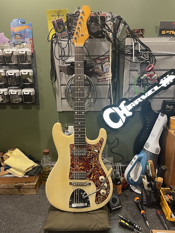 Stewart US Made Electric Guitar 60s Vintage White with Hard | Reverb