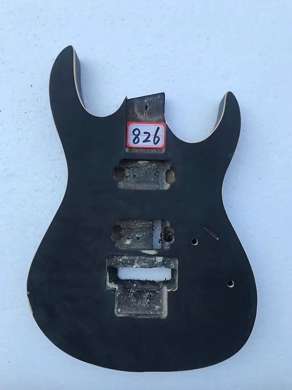 Black Quilted Maple Top Guitar Body with Binding HH | Reverb