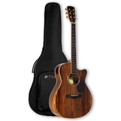 TARIO 12 Strings Acoustic Electric Cutaway Guitar Curly Ash | Reverb