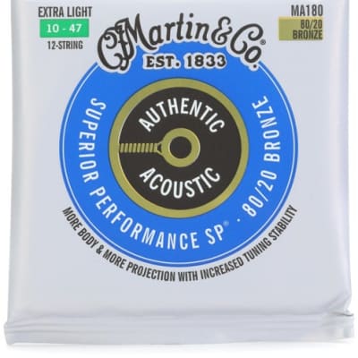 Martin MA180 Authentic Acoustic SP 80/20 Bronze 12-String | Reverb