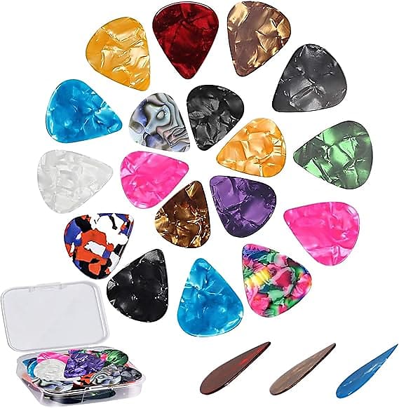 21 Pack Guitar Picks with Organizer Storage Box, 3 Different | Reverb