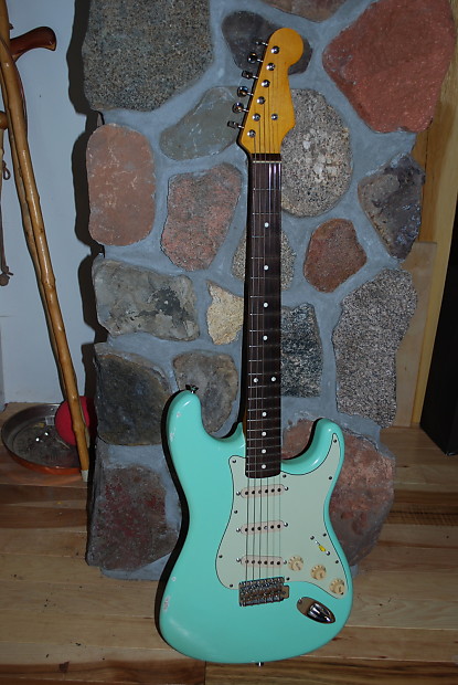 custom strat style 2010 sea foam green | Reverb