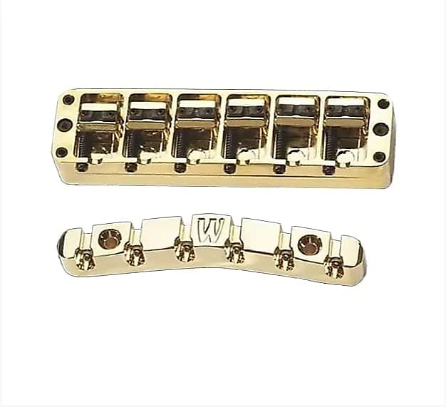 Warwick Gold 6 String Bass Bridge - Wide Spacing - 19mm | Reverb
