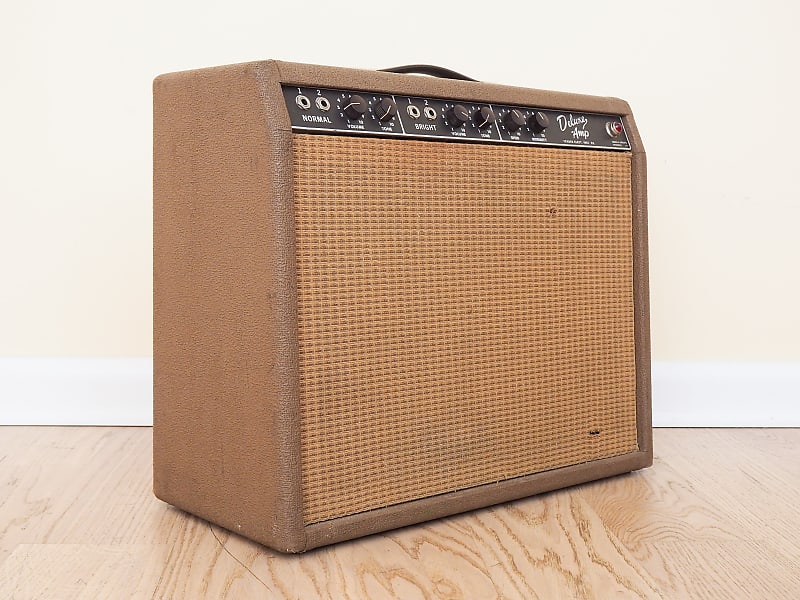 1963 Fender Deluxe Brownface Vintage Pre-CBS Tube Guitar Amp | Reverb