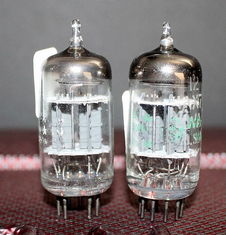 GE JAN 12AX7 WA ECC83 5★ TIGHT MATCH PAIR SHORT GREY PLATE | Reverb