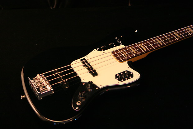 2004 Fender Jaguar Bass, MIJ, Black with Bad Ass Bridge, Drop | Reverb