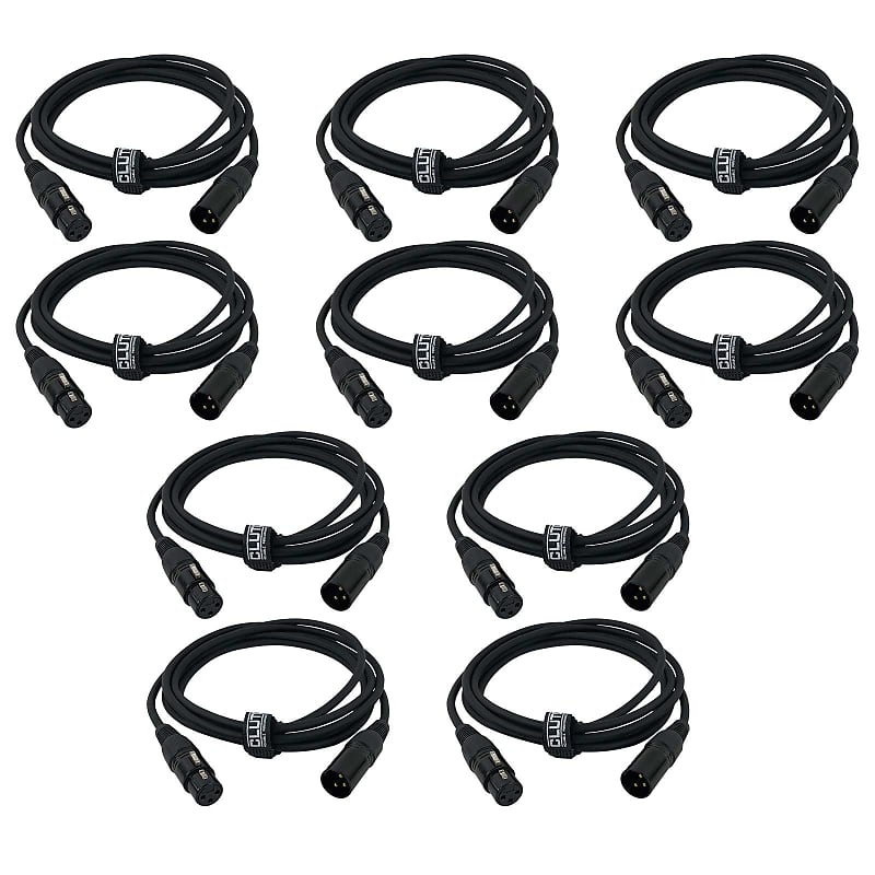 10FT Sure-Fit DMX Connecting Cables 10 Pack | Reverb