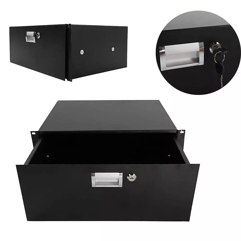 19 Inch Rack Mount 4U Locking Drawer Audio Dj Server Rack | Reverb