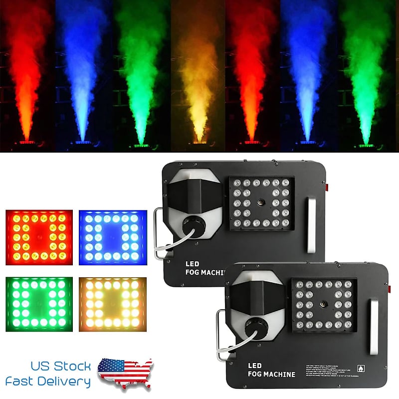 2PCS 1500W RGB LED Fog Machine DMX Smoke Machine Fogger Stage | Reverb