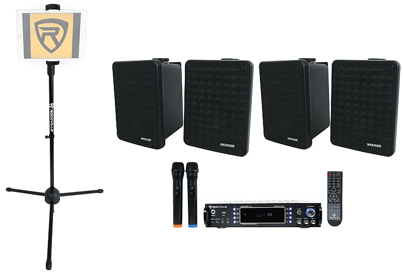 Home Karaoke Receiver System w/Wireless Mics+Tablet | Reverb