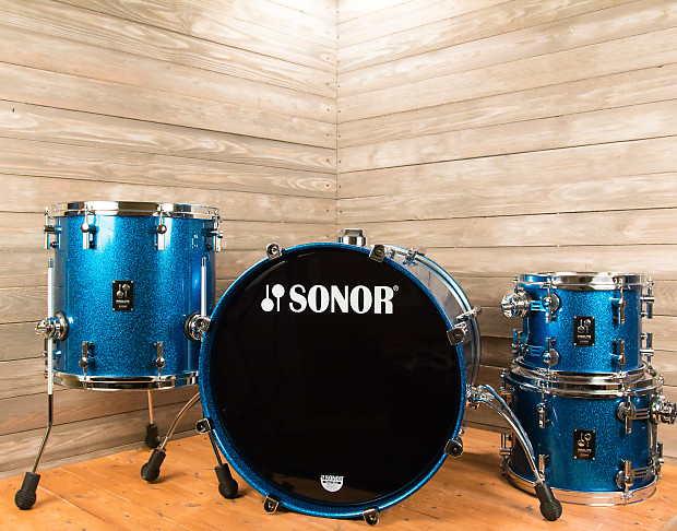 Sonor Prolite Studio 4 Piece Shell Kit Blue Sparkle | Reverb