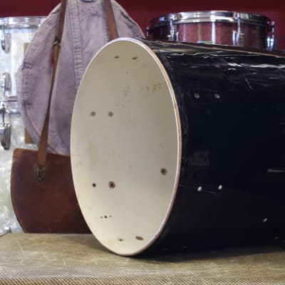 1960's Gretsch 16x16 Rewrapped Floor Tom Shell in Black | Reverb