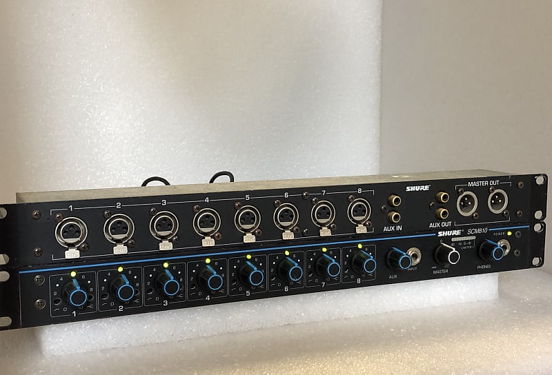 SHURE SCM810 Eight-Channel Microphone Mixer with RKC800 | Reverb