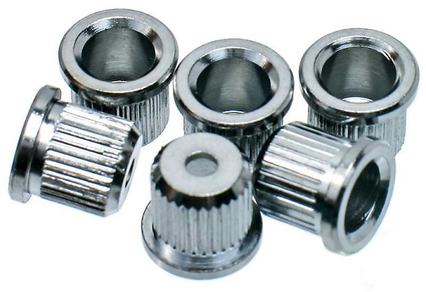 HIPSHOT Through-Body Guitar String Ferrules, Chrome, Set of 6 | Reverb
