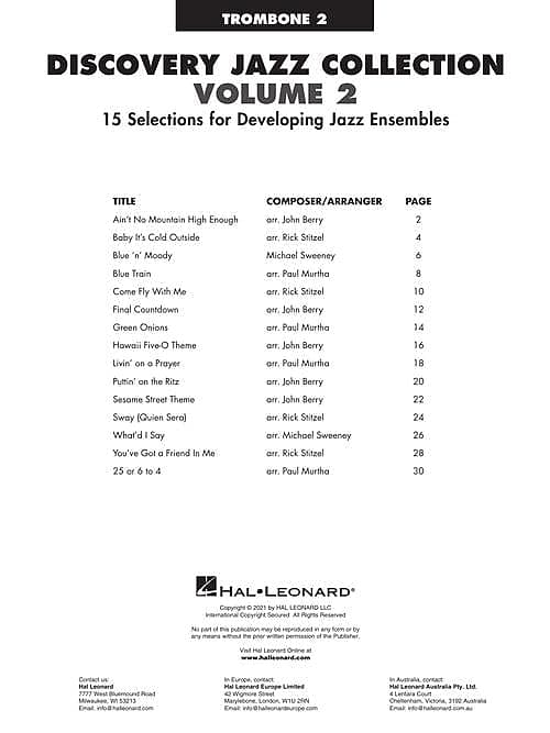 Discovery Jazz Collection - Trombone 2 Discovery Jazz | Reverb