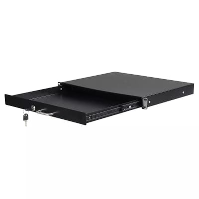 19 Inch Rack Mount 1U Locking Drawer Audio DJ Server Rack | Reverb