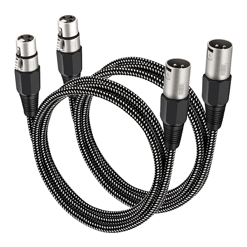 Xlr Cable 3 Ft/2 Pack, 3 Pin Nylong Braided Balanced Xlr Male | Reverb