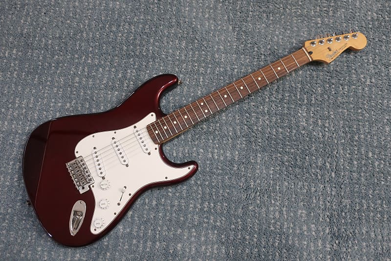 Vintage 1997 Fender Stratocaster Mexico MIM Wine Red Electric | Reverb