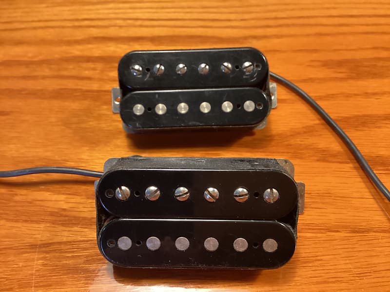 2 Fender Humbuckers Neck and Bridge MIJ 80s AO Squier 1985 | Reverb
