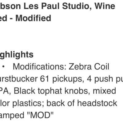 Gibson Les Paul Studio Mod Shop 2021 Wine | Reverb