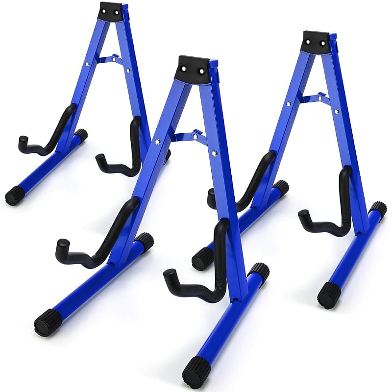 3 Pcs Guitar Stand Folding Universal Assembled Travel Blue A | Reverb