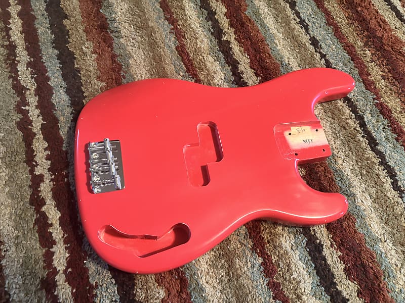 MJT PBT P Bass Body Fiesta Red | Reverb