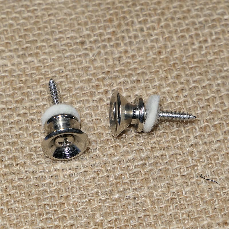 Genuine 2021 Fender P-Bass Player Strap Buttons Chrome #DF07 | Reverb