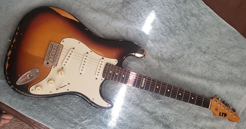 ESP LTD ST-203 Sunburst relic Strat Guitar | Reverb