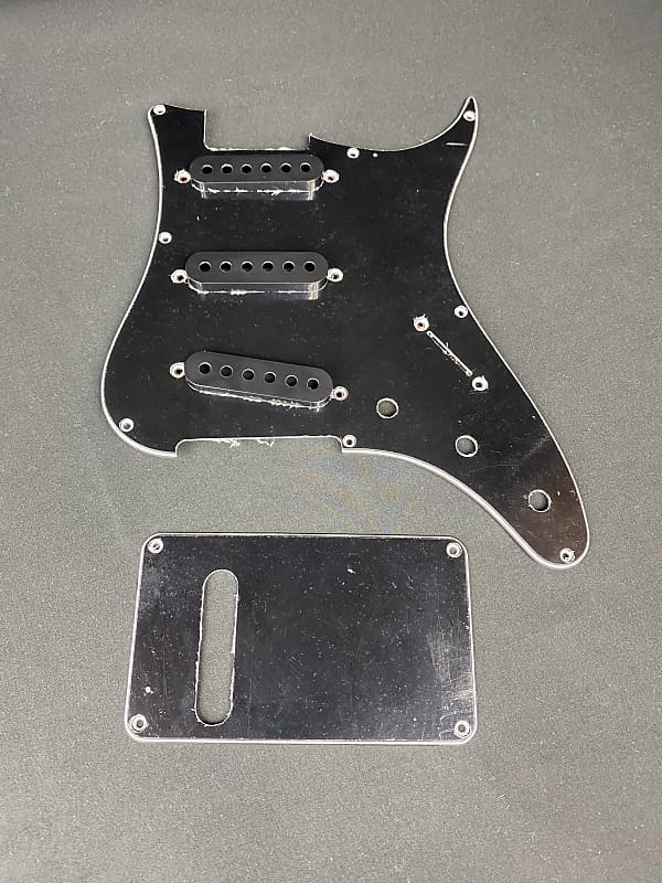PRS Silver sky se black pick guard & pickup covers | Reverb