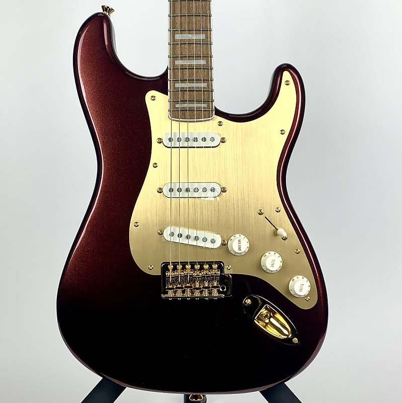 Squier 40th Anniversary Stratocaster (Gold Edition) Ruby Red | Reverb