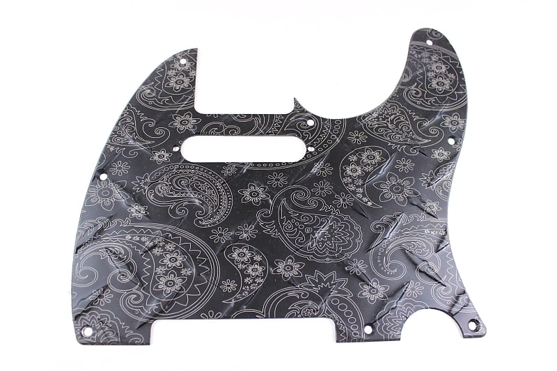 Matte Black Anodized Aluminum Paisley Engraved Tele Pickguard | Reverb