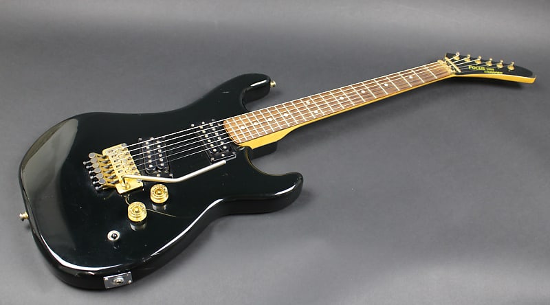 Kramer Focus 1000 1980's black upgraded to 2 pickups | Reverb