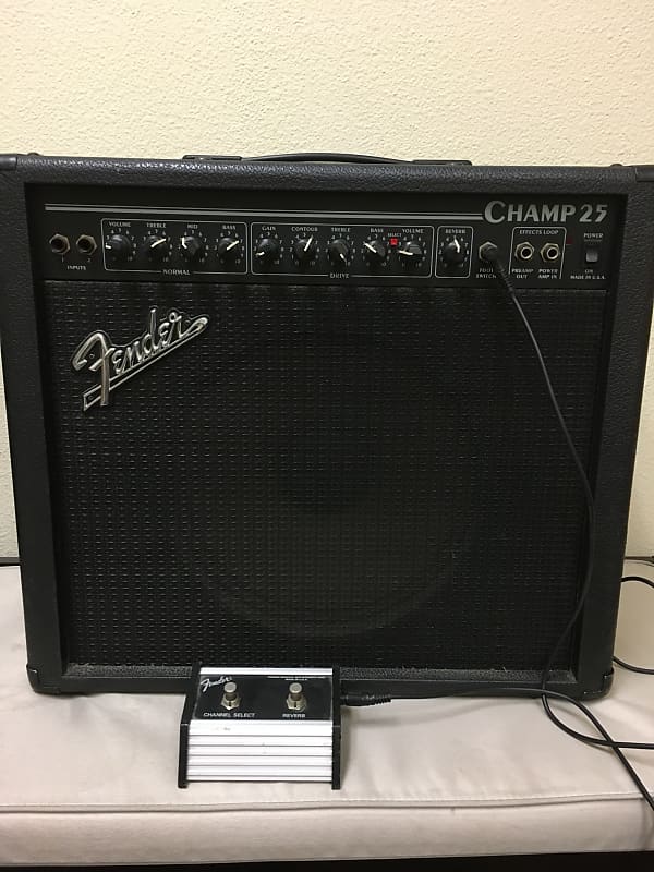 Fender Champ 25 1990's tube amp black | Reverb