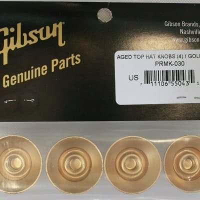 GIBSON® Gold w/Gold Reflector Insert Top Hat Knob Set / Les | Reverb