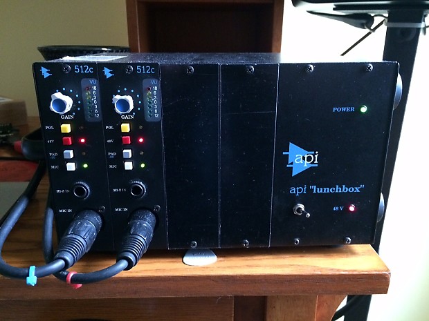 Pair of API 512c's in RARE 4 slot API Lunchbox | Reverb