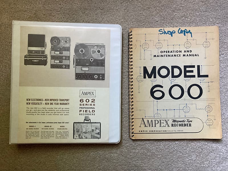 Ampex 602 & 600 Service Manuals | Reverb