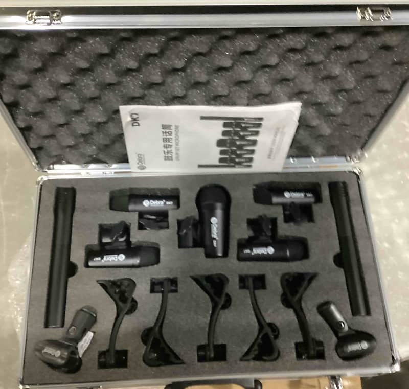 D Debra DK7 Pro 7 Piece Drum Mic Kit With Case And Clips | Reverb