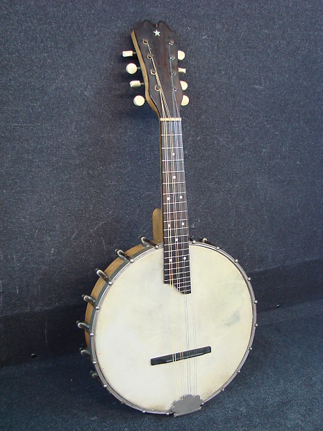 Vintage Banjolin With Hardshell Case Open Back Star Headstock | Reverb