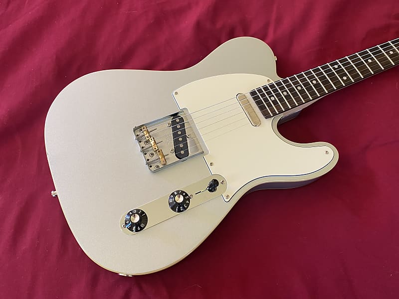 2023 Del Mar Lutherie Double Bound Tele Inca Silver Metallic | Reverb