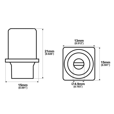 Black Metric Top Hat Switch Tip for Tele 3 Way Selector Tele | Reverb