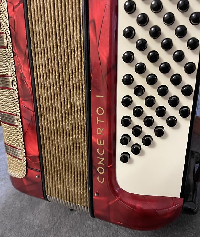 Hohner Concerto 1 48 Bass 1968 - Red Pearloid | Reverb