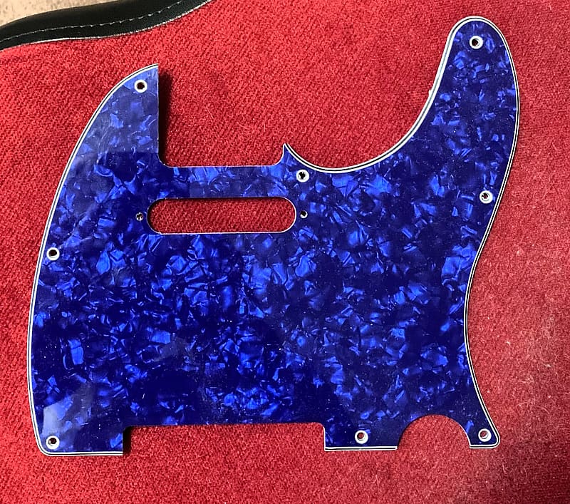 Unknown Telecaster Pickguard - 3 Ply Blue Pearloid 8 hole | Reverb