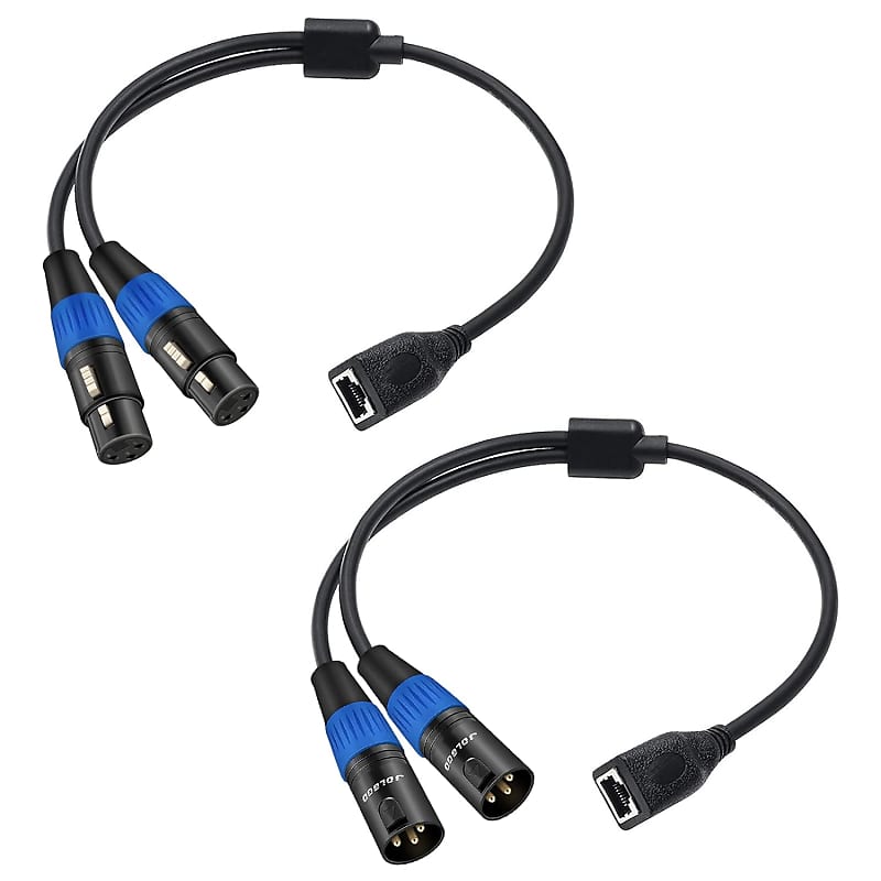 3 Pin Xlr Y Splitter To Rj45 Adapter 1 Pair, Rj45 To Dual Xlr | Reverb